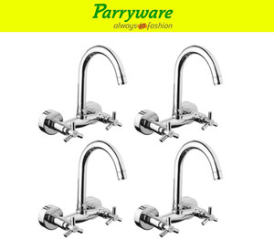 Parryware Trio Wall Mounted Sink mixer with Swivel Spout set of 4 pic ...
