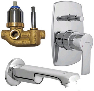 Parryware Crust Concealed diverter Body With upper Trim with Plain wall ...