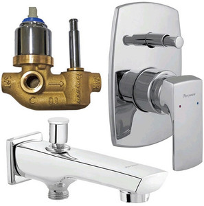 Parryware Euclid diverter Body With upper Trim with tipton wall spout ...