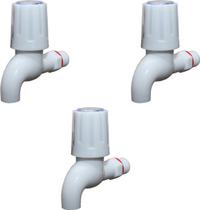 Shriumiya Pvc White Turbo bib cock Taps pack3 pvc taps for bathroom ...