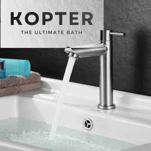 Kopter - Tall Deck Mount ( 12 INCH ) Table top Basin Pillar Tap ( MATT ...