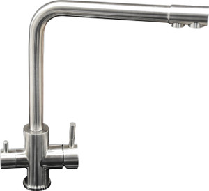 D&B BATHWARE Stainless Steel Matt Finish Hot & Cold Dual Lever Kitchen ...