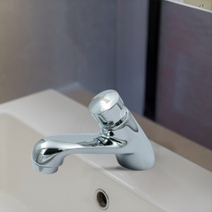 Prayag Self Closing Pillar Tap Press Matic Push Cock, Chrome Finish ...