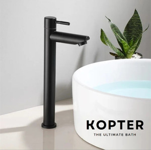 Kopter - TALL Black ( 12 inch ) Table Top Desk Mount Pillar Tap - For ...