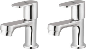 Prestige Square Opal Brass Pillar Cock Chrome Silver plate Set of 2 ...