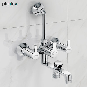 Plantex Pure Brass Flora Wall Mixer 3 in 1 with Hot & Cold Water ...