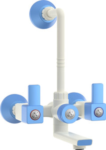 R. N. PTMT Superior Plastic 3 in 1 L-Bend Wall Mixer Tap for Bathroom ...