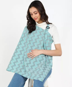 VINDABRITY Soft Cotton Feeding Cloak/Apron Blue Rose with Leaf Design ...