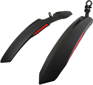 IndiaLot Bicycle Atom Mudguard with Reflective Tape, Black-Red Clip-on ...