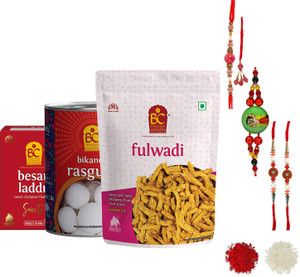 BHIKHARAM CHANDMAL Family Rakhi | Rasgulla 500 Gm | Besan Laddu ...