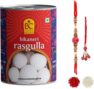 BHIKHARAM CHANDMAL Rasgulla 500 Gm & Bhaiya Bhabhi Rakhi | Raksha ...