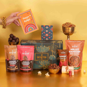 EAT BETTER CO Sneh Rakhi Hamper for Brother, 7-Items Assorted Gift Box ...