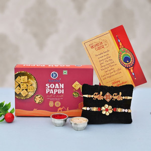 CraftVatika Rakhi Set of 2 for Brother Boy Kids with Soanpapdi Sweet ...