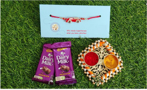 Mahi KRISHNA Kids Car Designer Rakhi with 2 Chocolate & Roli Chawal ...