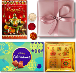 Almoda Creations Diwali Chocolate Gift Set, Laxmi Ganesh Yantra Puja ...