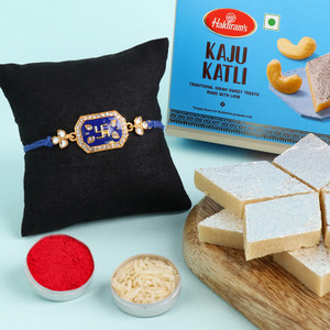 Floweraura Tradational Swastik Design Rakhi With Roli,Chawal & 250 Gram ...