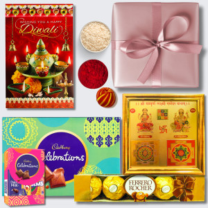 Almoda Creations Diwali Chocolate Gift Hamper Box, Laxmi Ganesh Yantra ...