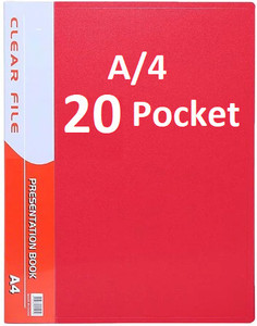 Flipkart.com | vavia PLASTIC 20 Pocket Display File /Leaf Fil (A4, RED ...
