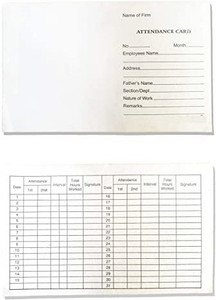 Flipkart.com | Teeshubh paper STAFF ATTENDANCE CARD - STAFF ATTENDANCE CARD