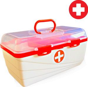 Healthcave First Aid Box Plastic For Hospital with Large Compartments ...