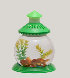 ASTAR INDUSTRIES AQUARIUM FISH BOWL (MEDIUM GREEN 4 LTR) Bowfront ...