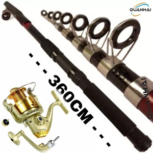 house of common Telescopic Heavy Action 12ft/360cm Spinning Fishing Rod ...