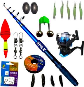 SPILE Complete Fishing Combo Kit | 7Ft Telescopic Fishing Rod with Reel ...