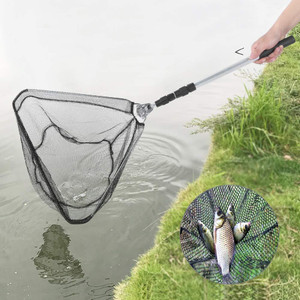 Sikme Landing Rod Folding Fidhing Rod Landing Net Silver Fishing Rod ...