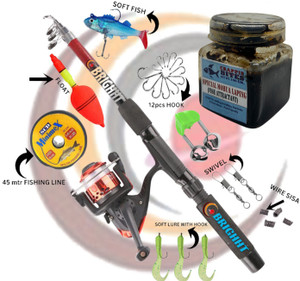 Brighht Telescopic & Fishing Reel Combo 7FT Fishing Set Combo Full Kit ...