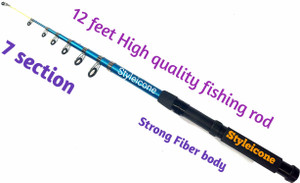 Styleicone 12 feet fishing rod storng fiber 360 cm -778 Blue Fishing ...
