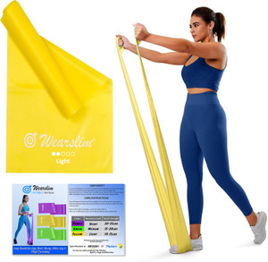 Wearslim Yellow Resistance Exercise Bands for Home Fitness, Stretching ...