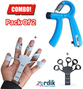 Zordik Adjustable Finger Gripper With Counter & Hand Grippers: Black ...