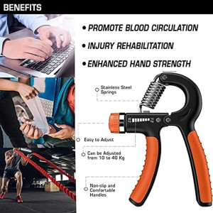GripFuel Hand Grip 60 Kg Hand Gripper for Men Women Finger Forearms ...