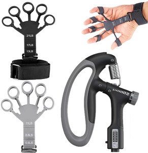 Pheonix Gym Combo of Finger Grip & D Shape Hand gripper With Counter ...