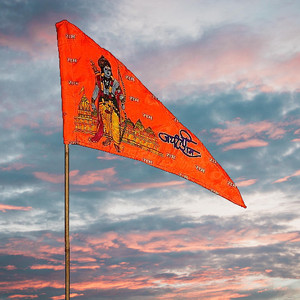 Firebees Bhagwa Jai Shree Ram mandir Printed Flag Triangle Outdoor Flag ...
