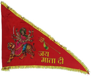 ITTUM Religious Jai MATA Di Flag/Jhanda for Temple/Home(Size 35x26Inch ...