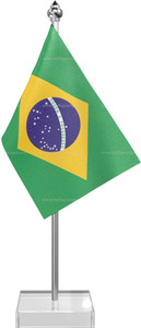 The Flag Company Brazil Table Flag With Stainless Steel Pole And ...