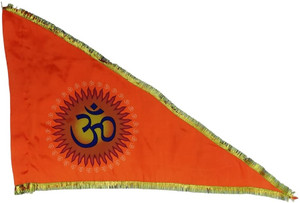 Manorath OM printed Saffron (kesariya), Orange color flag God Flags ...