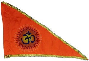Manorath Bhagwa dhwaj for temple, house & religious purpose, Om flag ...