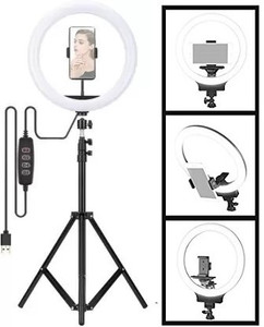 NJENT New 10 Inches Big LED Ring Light with 7 feet Stand for Camera ...