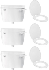 Parryware Utsav cistern flush tank with toilet seat cover set of 3 pic ...