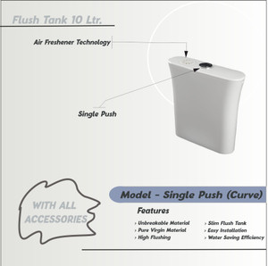 Lacy Cistern Curve Push Complete Set Single Flush Tank Price in India ...