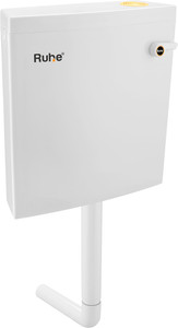 RUHE PVC Flushing Slimline Wall Hung White Water Cistern with 8.5 Ltr ...