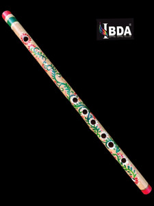 IBDA Flutes Melodious, Hand Painted Assam Bamboo Bansuri 19" Designer ...