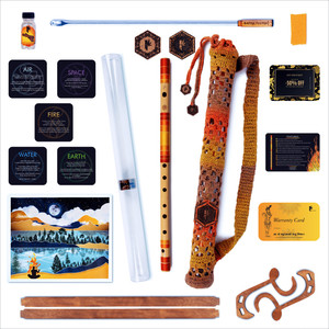 Radhe Flutes PRS Series C Natural Middle Octave Flute FIRE Bamboo Flute ...
