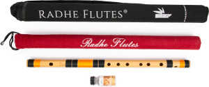 Radhe Flutes C Natural Bansuri Right Hand Middle Octave Hard Case ...