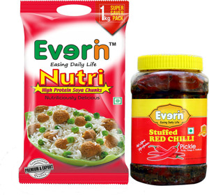 Everin Tasty Tangy and Ticklish Red Chilli 1KG Pickle and 1KG Soya ...