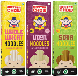 MasterChow Noodle Kit - 1 Whole Wheat, 1 Soba, 1 Udon Noodles| Pack of ...