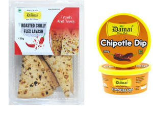 Damai Roasted Chilli Flex Lavash Lavash (125g) + Chipotle Dip (200g ...