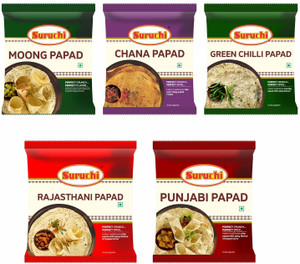 Suruchi Papad Combo Pack of 5 Different Flavors of Papad | Crisp ...